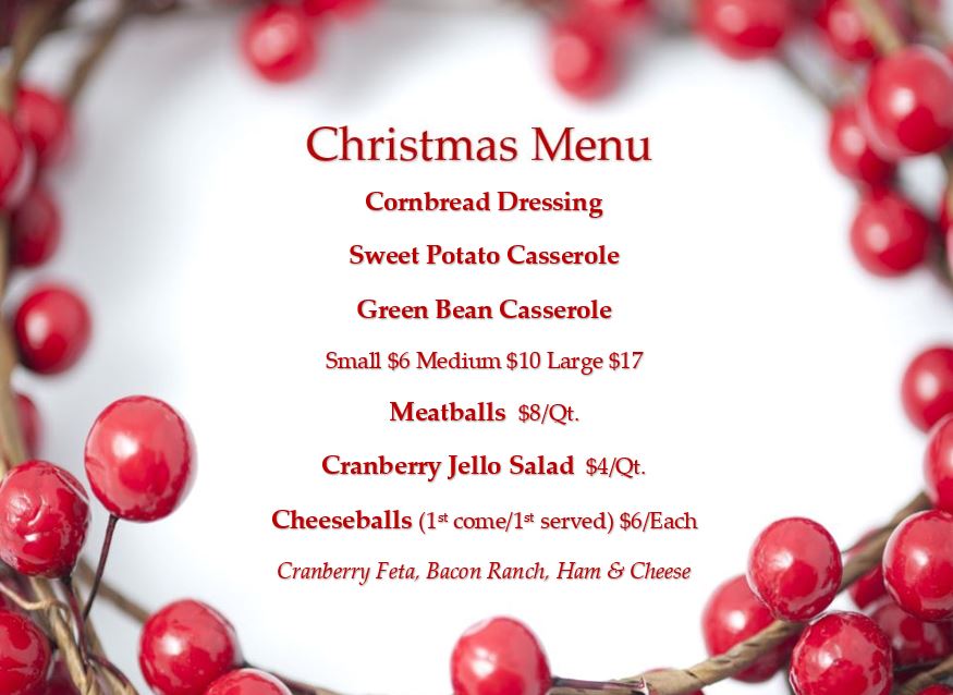 *Christmas Menu* – Hummingbird House Catering